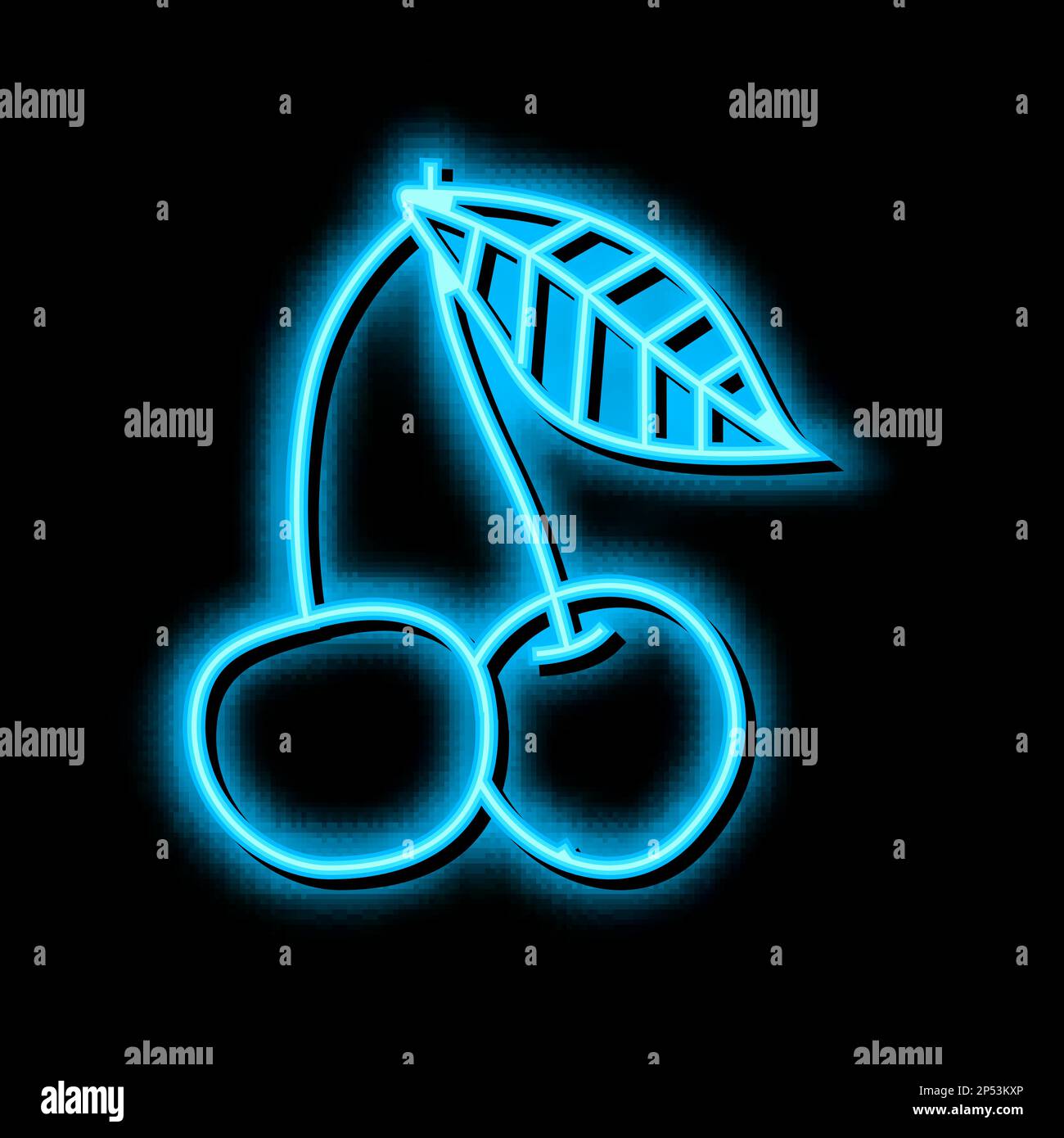 cherry berry neon glow icon illustration Stock Vector Image & Art - Alamy