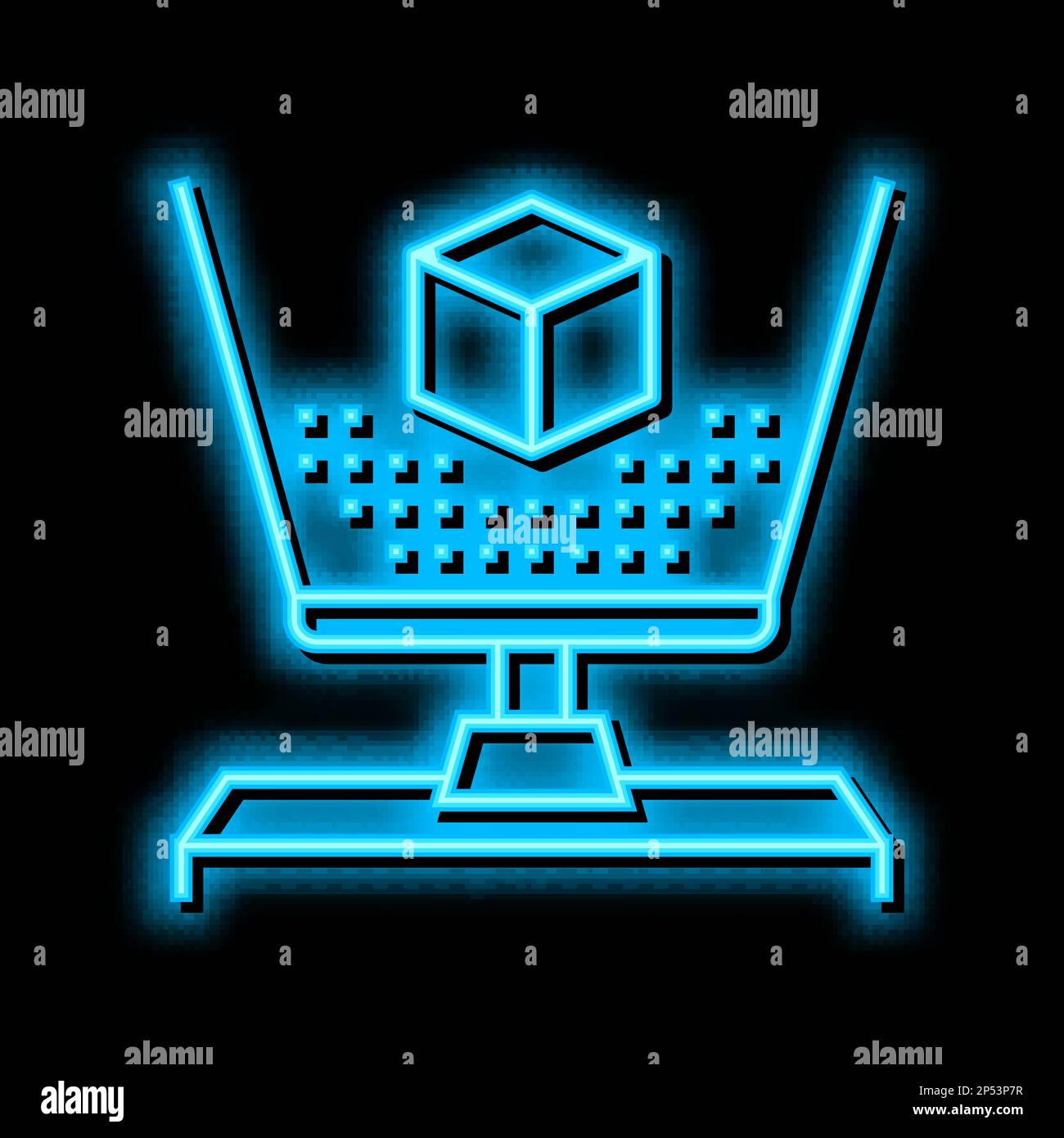 3d hologram neon glow icon illustration Stock Vector Image & Art - Alamy