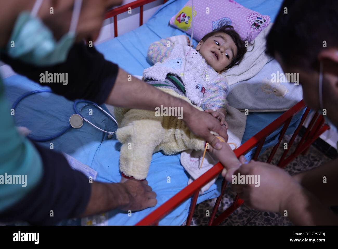 Idlib, Syria. 06th Mar, 2023. A Syrian child undergoing treatment in ...