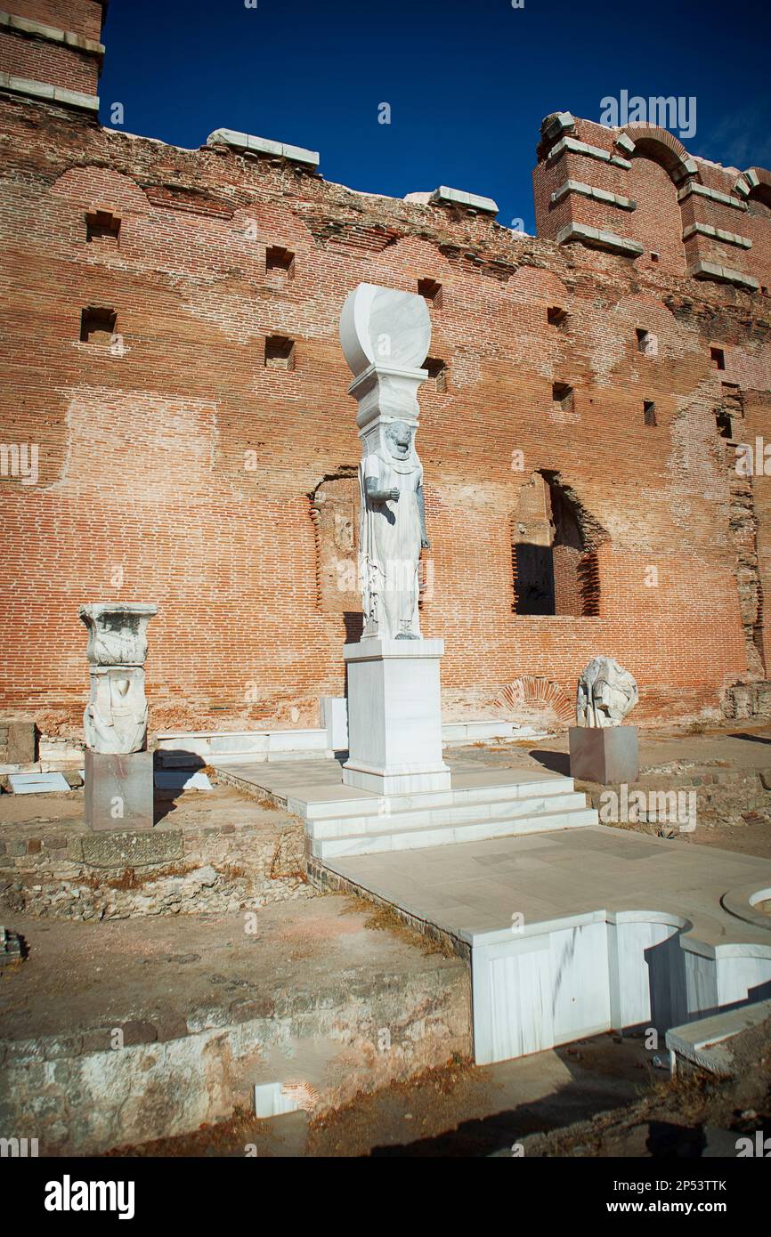 The Red Basilica ruins in Bergama, Turkey. Temple of the Egyptian Gods ...