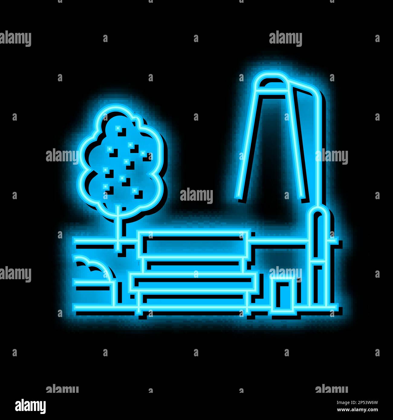 bench park neon glow icon illustration Stock Vector Image & Art - Alamy