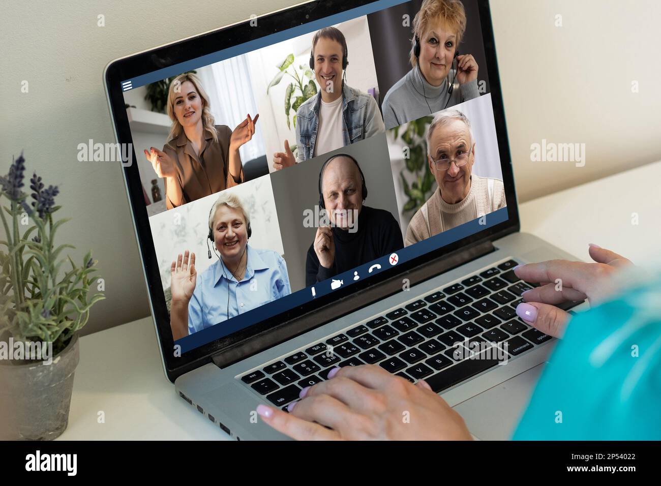 Video conference concept teleconference telemeeting hi-res stock ...