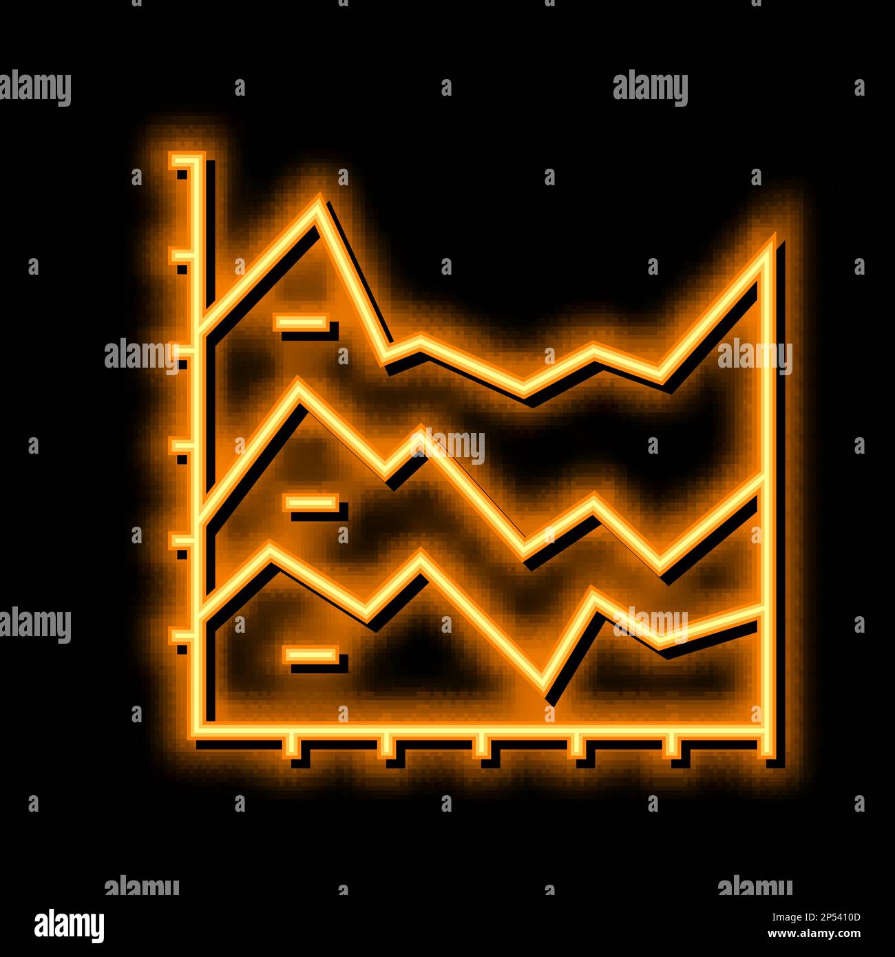 stacked area chart neon glow icon illustration Stock Vector Image & Art ...