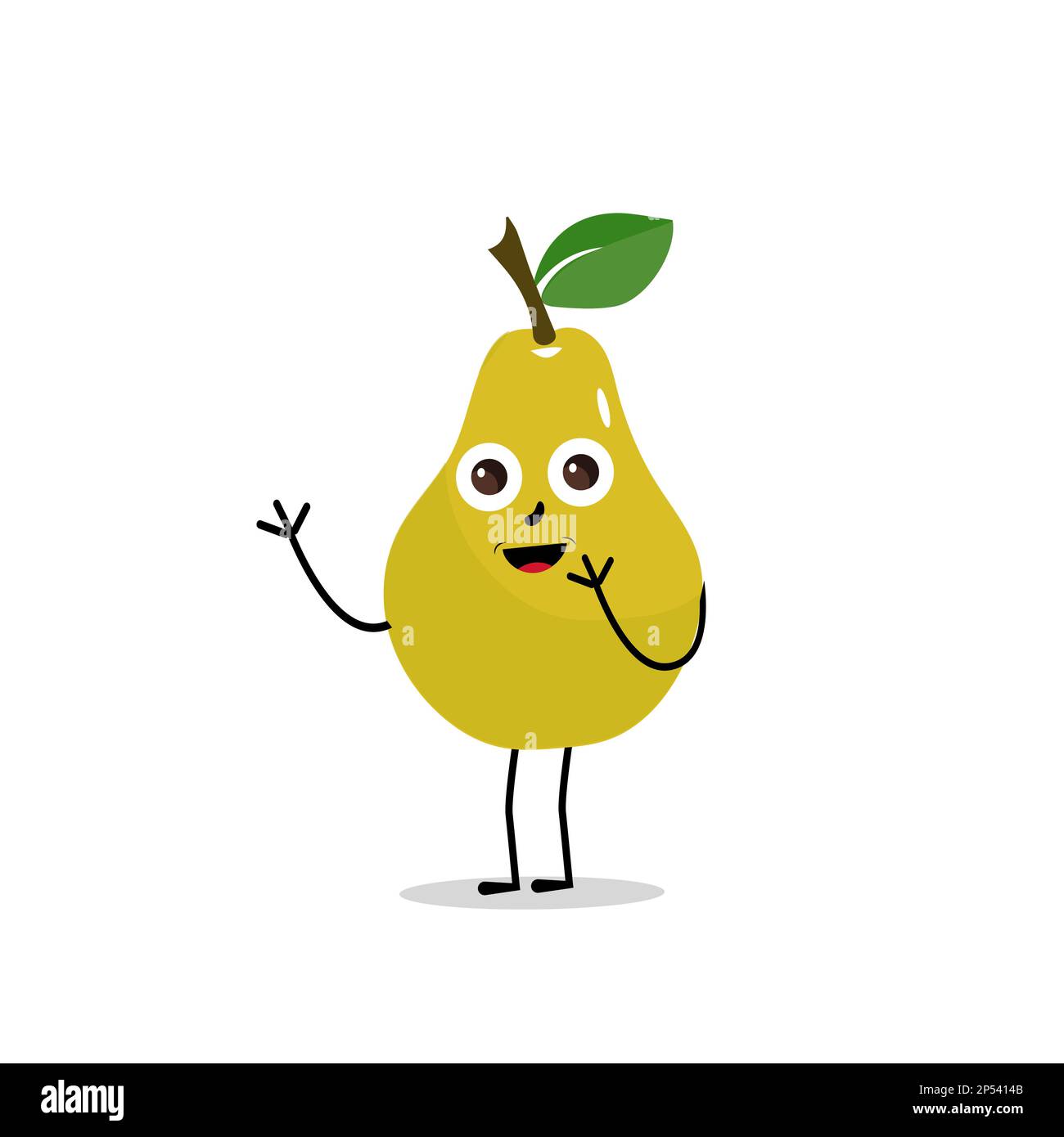 Pear fruit cartoon. Cute vector set of pear fruit character in ...