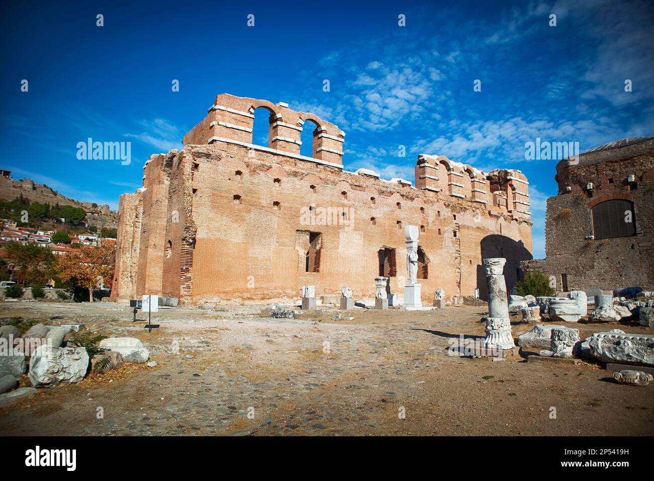 The Red Basilica ruins in Bergama, Turkey. Temple of the Egyptian Gods ...