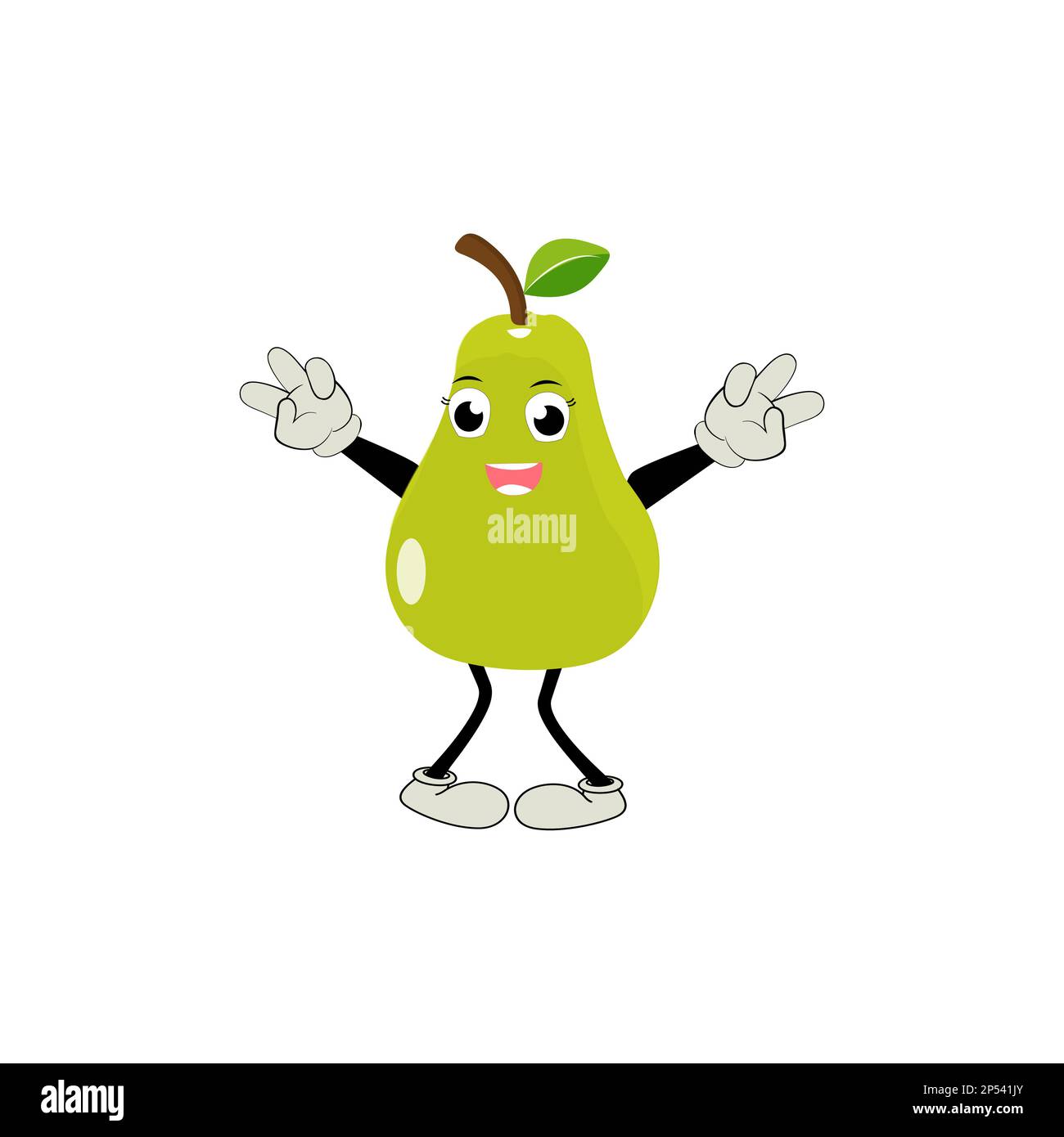Pear fruit cartoon. Cute vector set of pear fruit character in ...