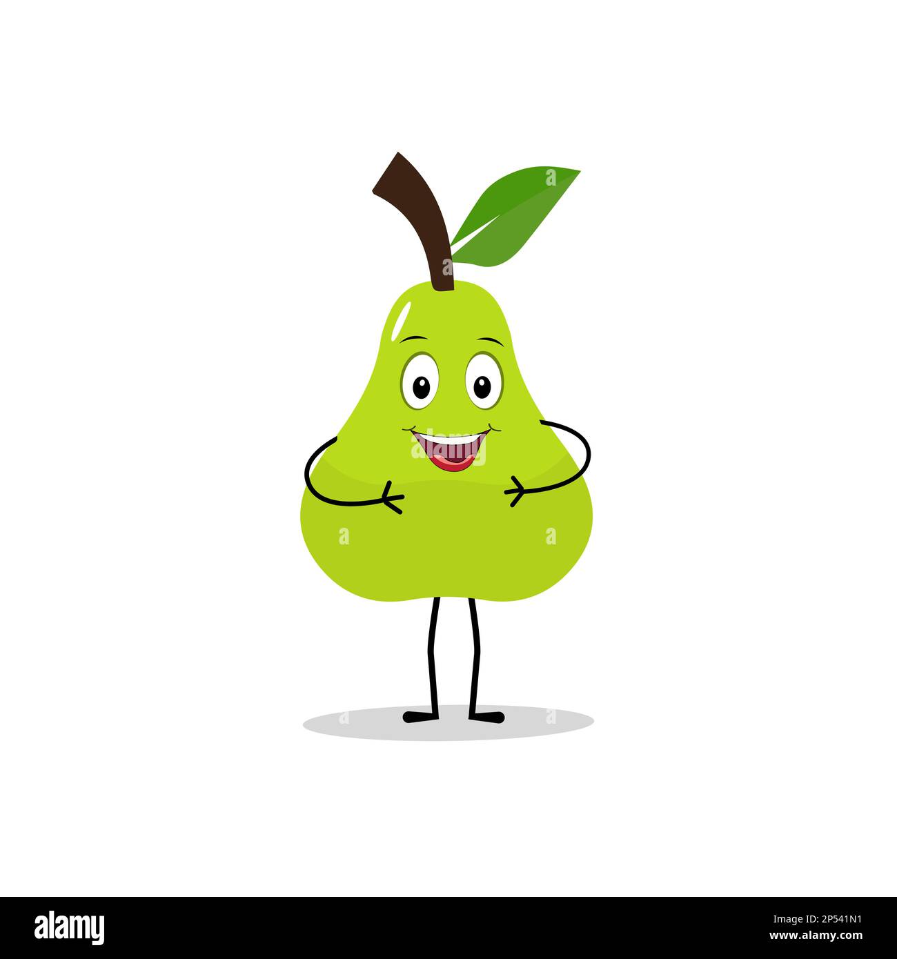 Pear fruit cartoon. Cute vector set of pear fruit character in ...