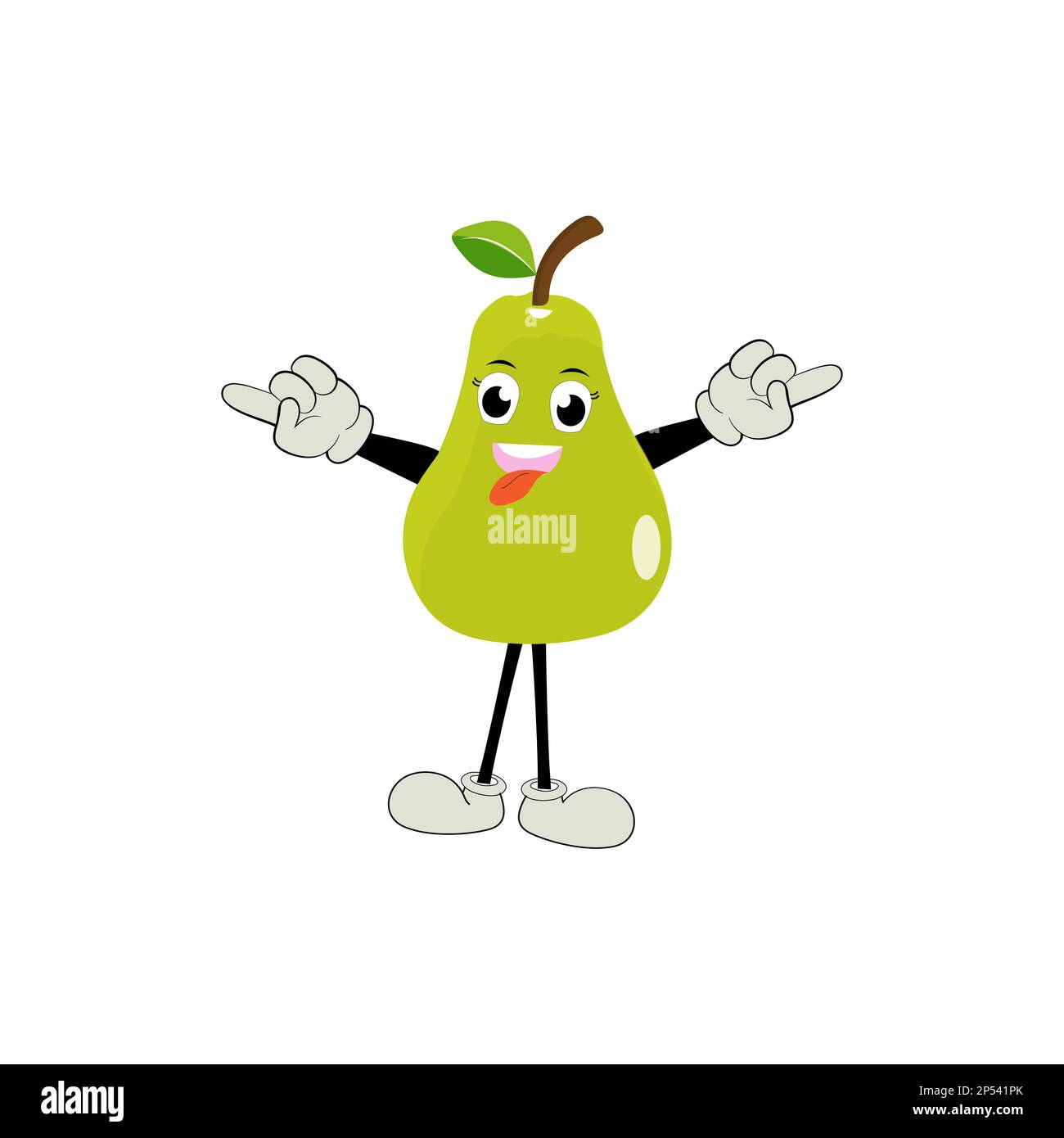 Pear fruit cartoon. Cute vector set of pear fruit character in ...