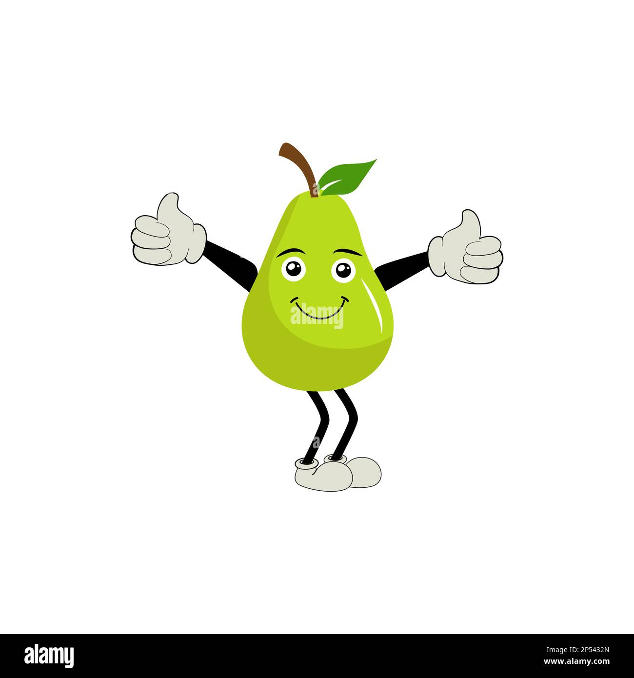 Pear fruit cartoon. Cute vector set of pear fruit character in ...