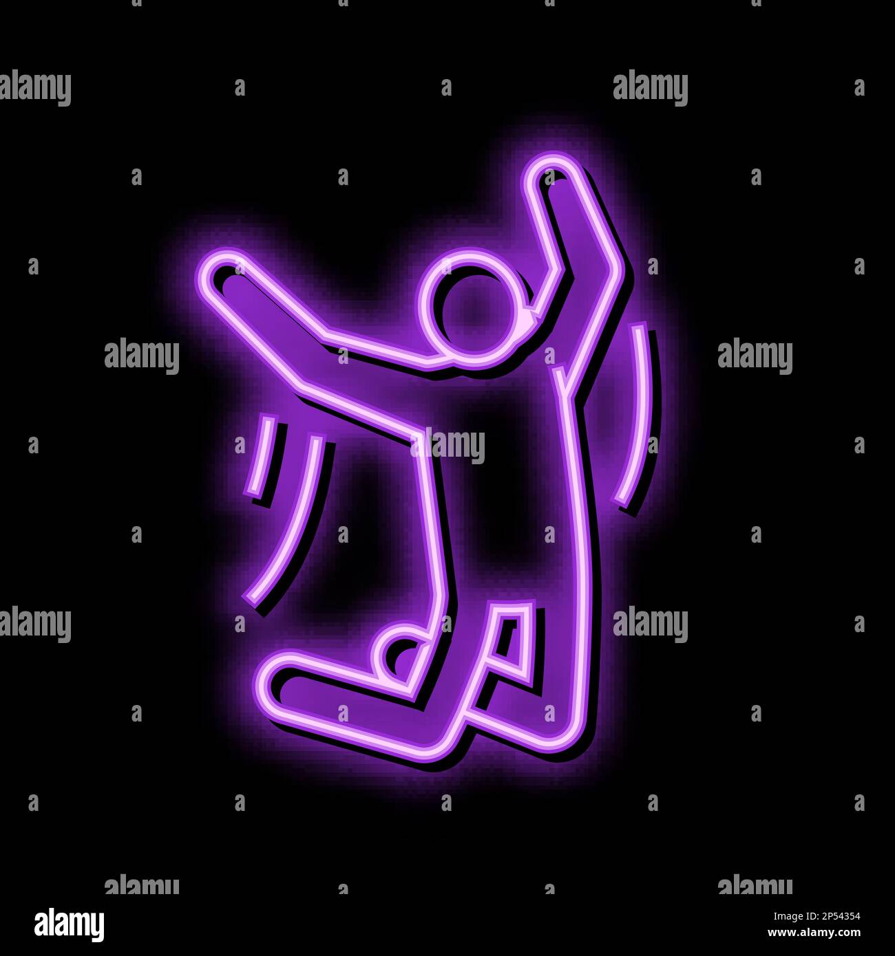 jump man people neon glow icon illustration Stock Vector Image & Art ...