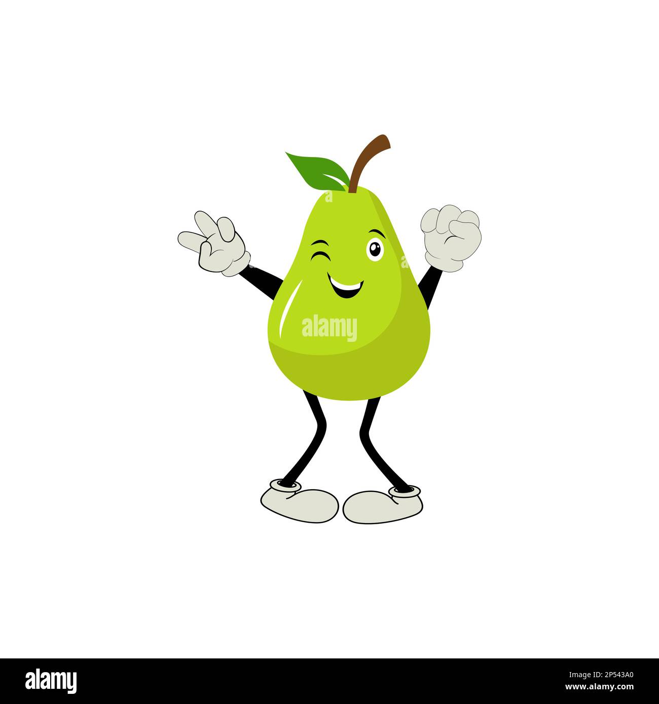 Pear fruit cartoon. Cute vector set of pear fruit character in ...