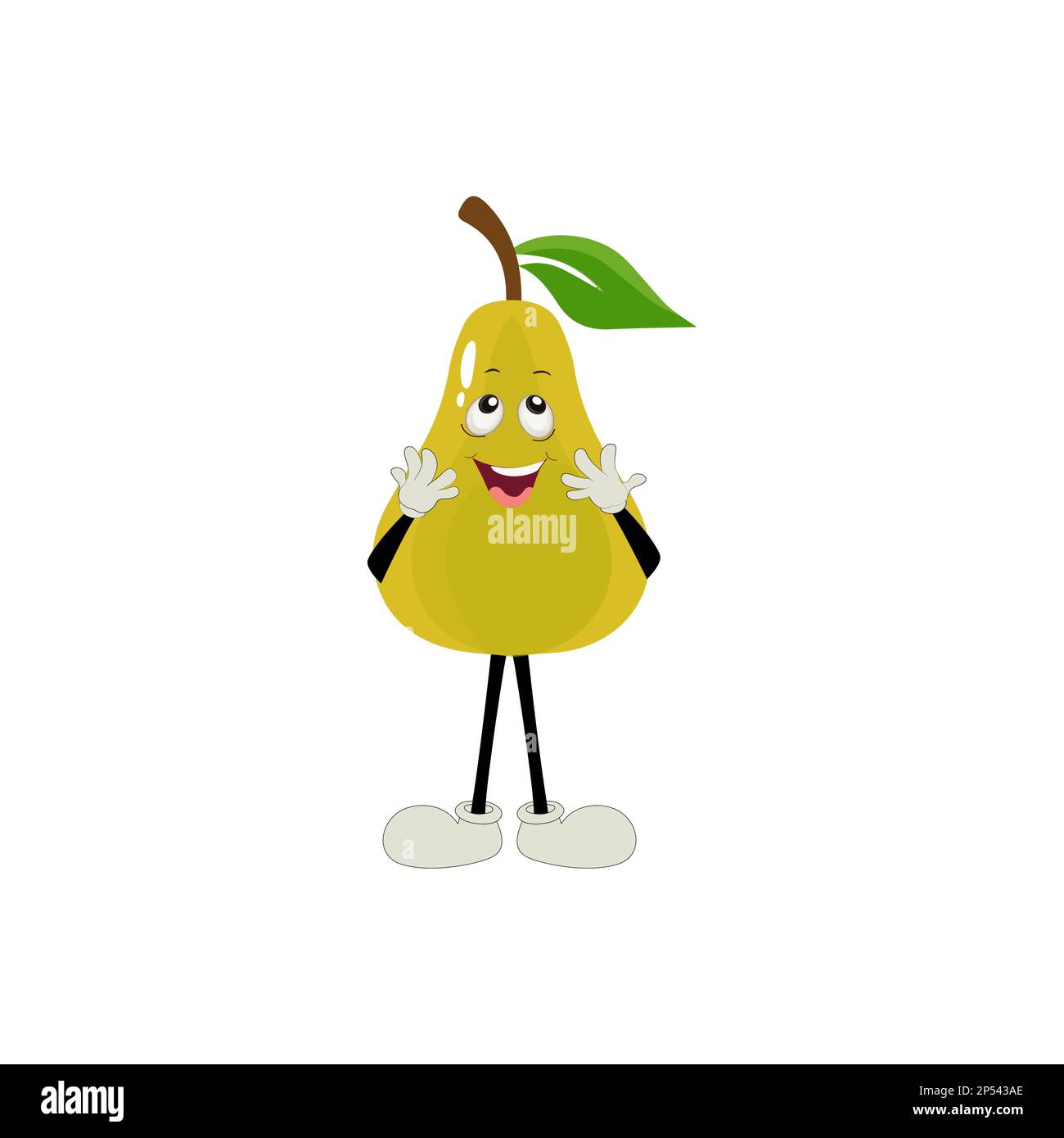 Pear fruit cartoon. Cute vector set of pear fruit character in ...