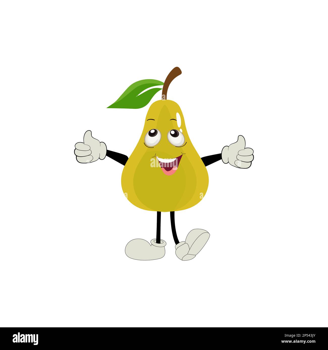 Pear fruit cartoon. Cute vector set of pear fruit character in ...