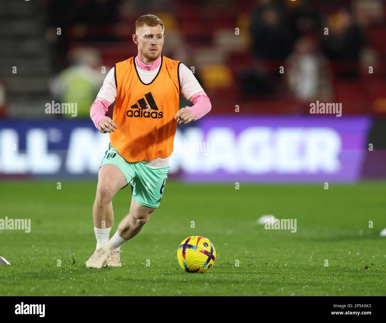 London, England, 6th March 2023. Harrison Reed of Fulham warms up ...