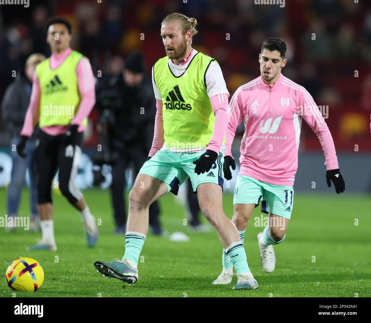 London, England, 6th March 2023. Tim Ream of Fulham warms up before the ...