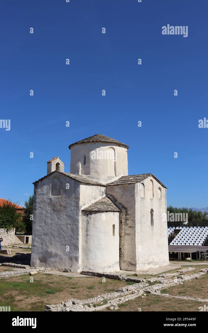 9th century Medieval Church Of The Holy Cross in the Old Town of Nin ...