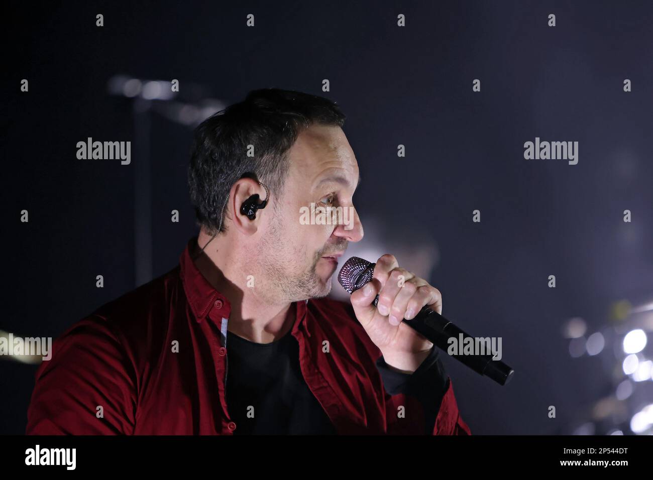 IVANO-FRANKIVSK, UKRAINE - MARCH 4, 2023 - Lead vocalist of the Druga ...