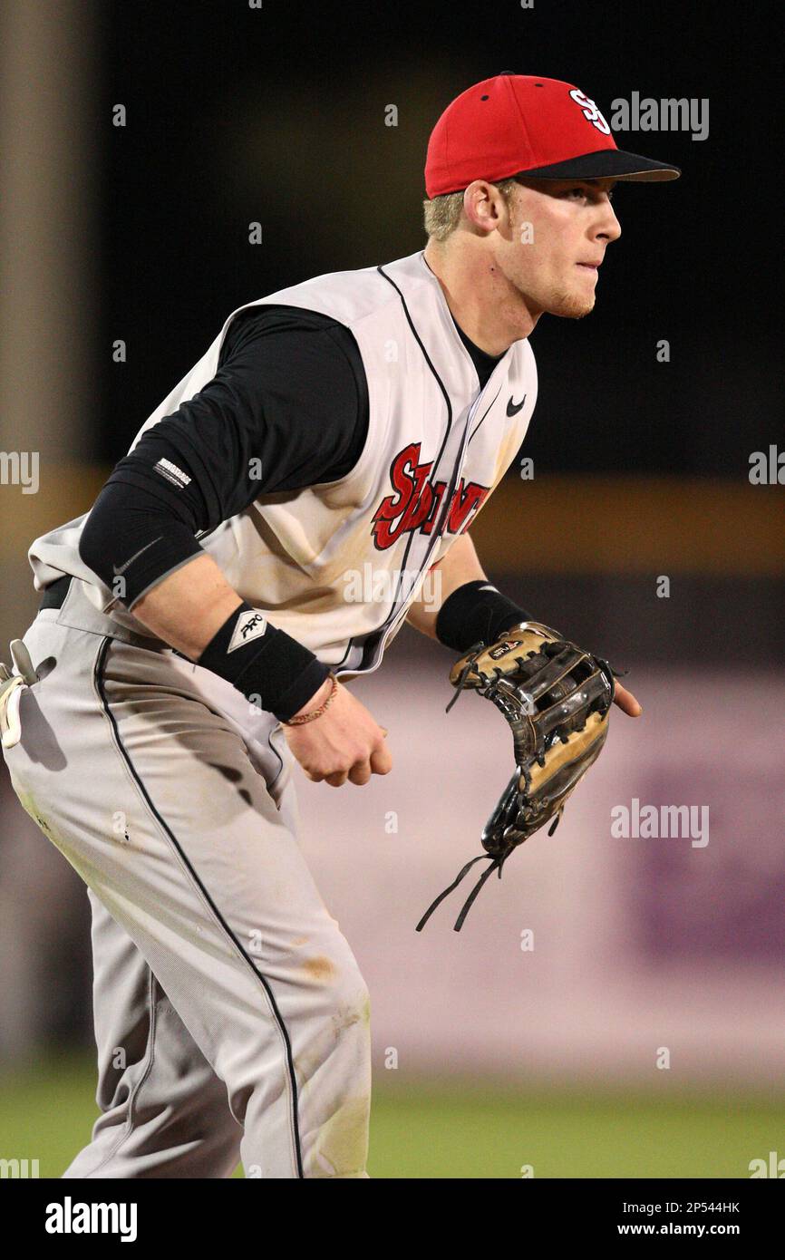 February 26, 2010: Third Baseman Greg Hopkins (11) of the St. John's ...