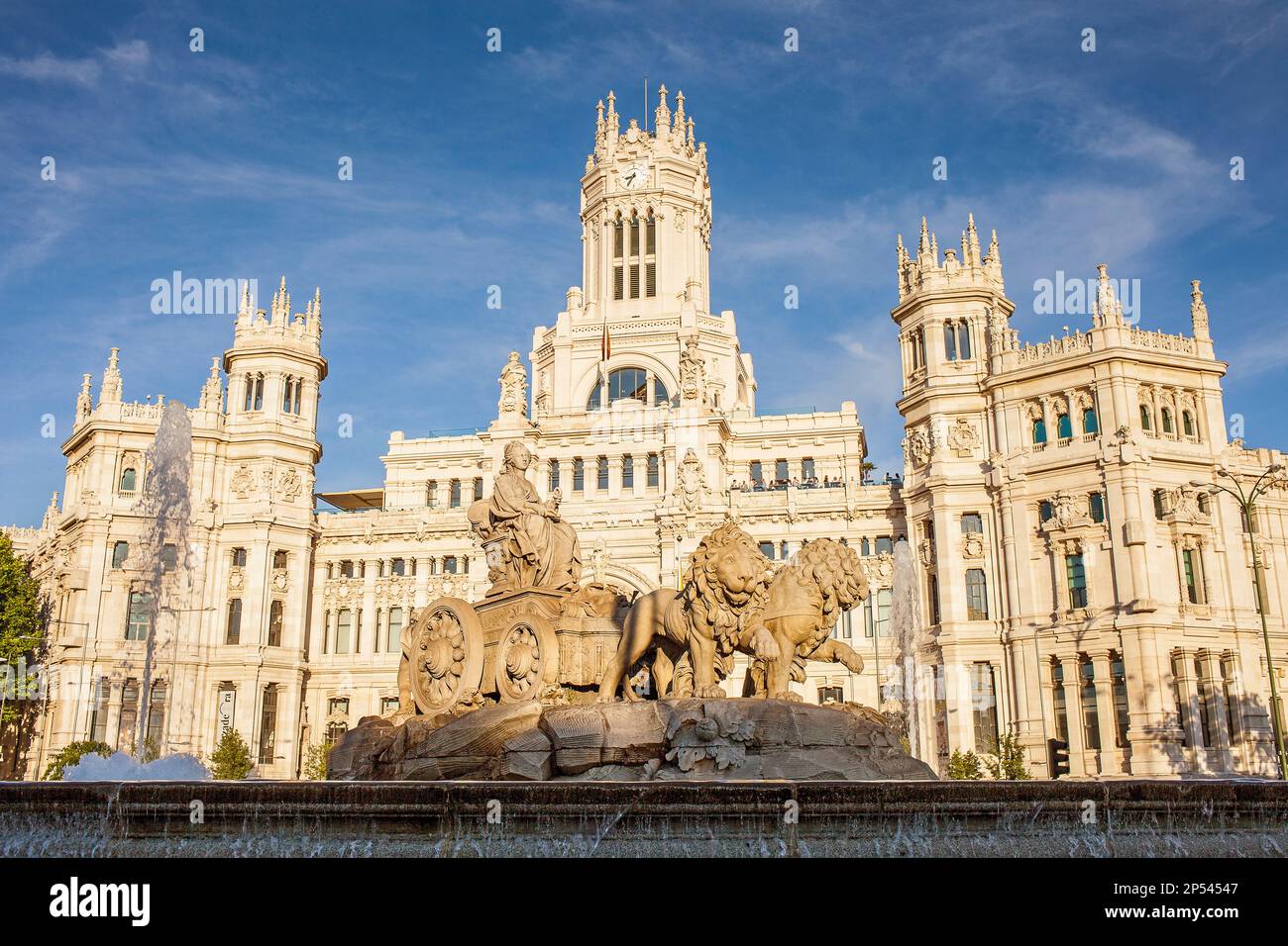 Cibeles palace (1919) built by Antonio Palacios and Cibeles fountain ...