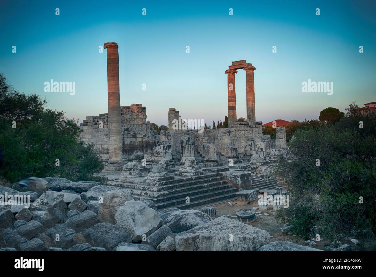 Temple of Apollo in Didyma Ancient City at sunrise in Didim, Turkey ...