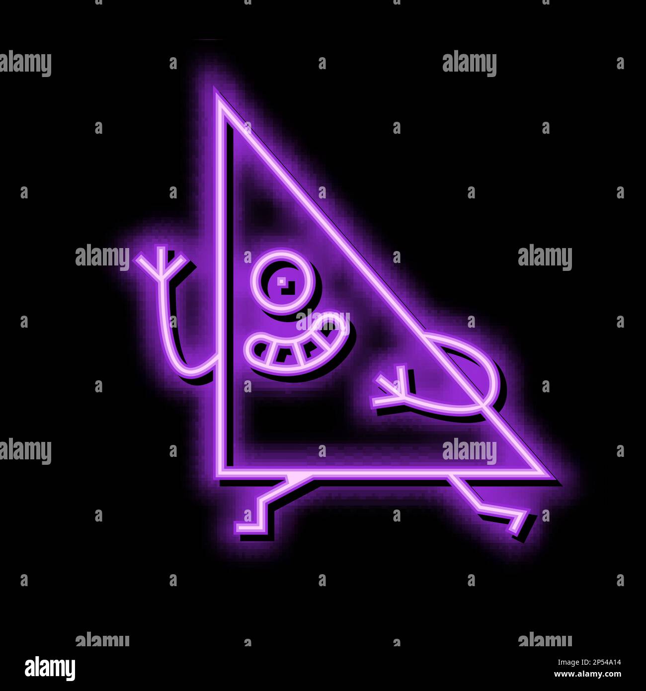 triangle geometric shape character neon glow icon illustration Stock ...