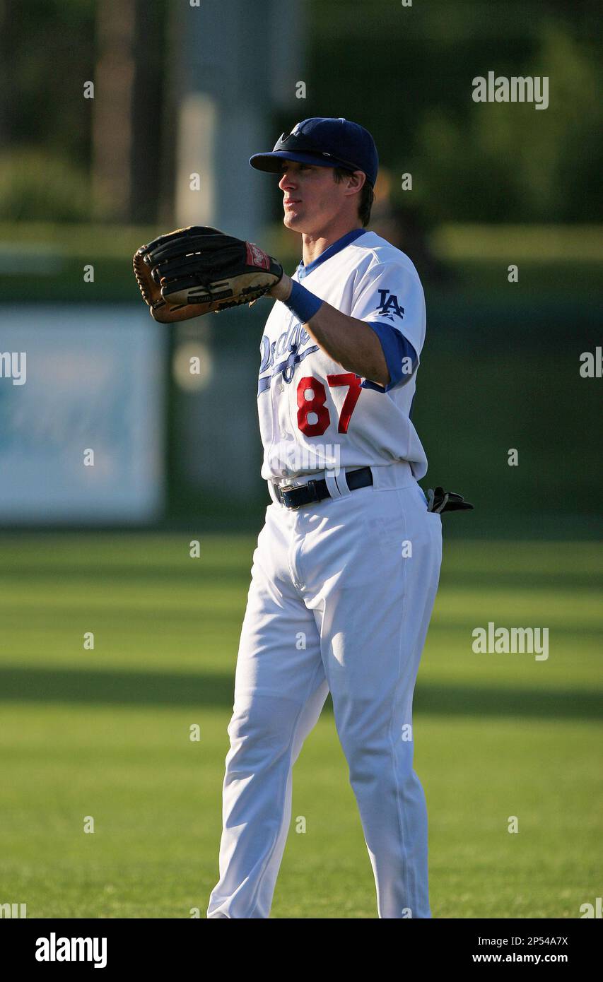 Adam Godwin of the Los Angeles Dodgers during a Spring Training game ...