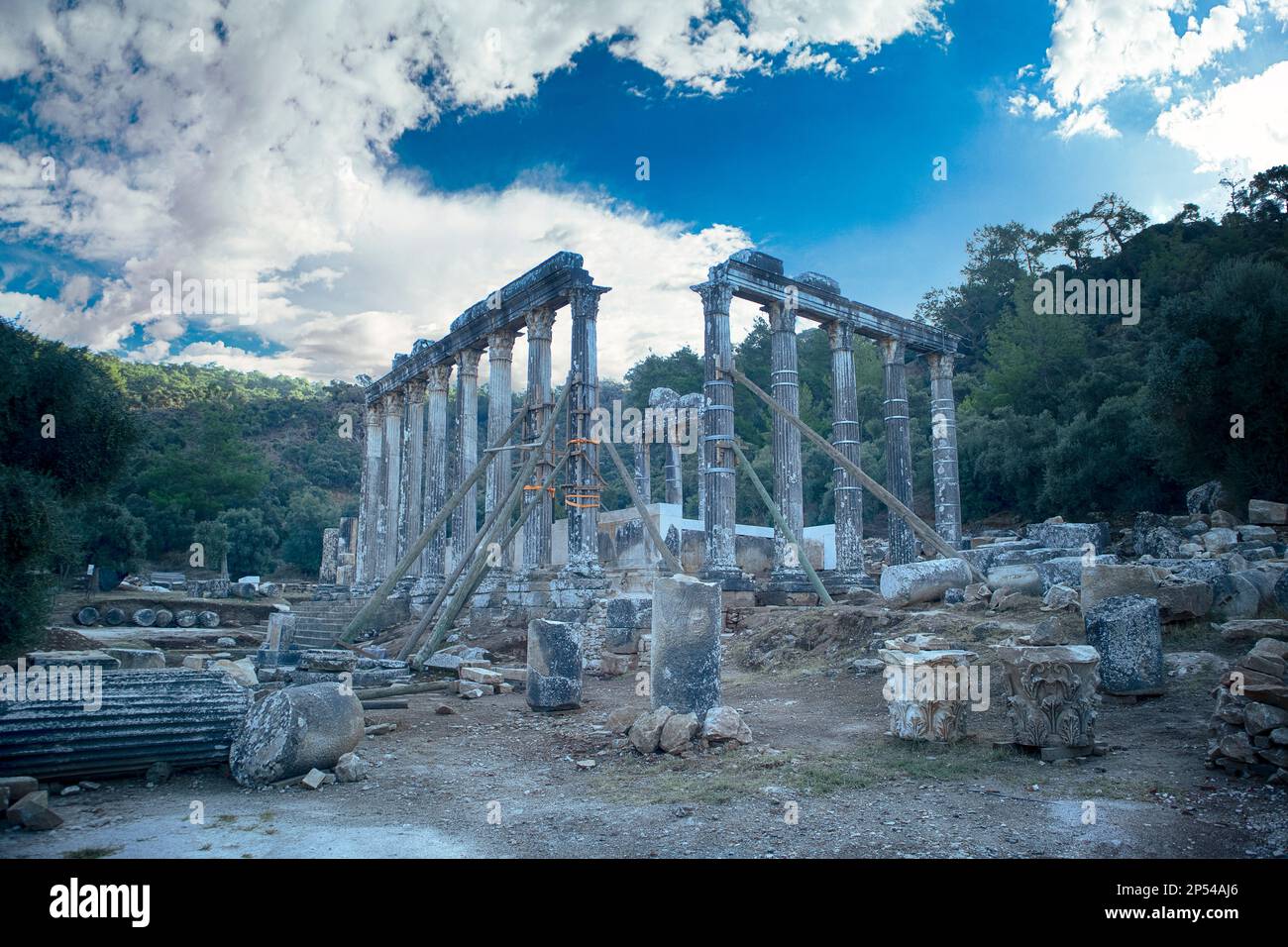 The Temple of Zeus Lepsinos at Euromos Ruins in Milas, Mugla, Turkey ...