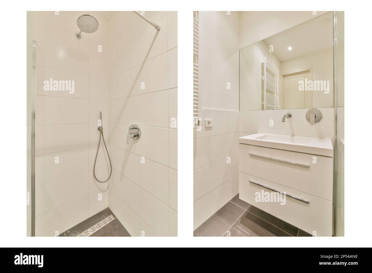 Amsterdam, Netherlands - 10 April, 2021: a bathroom with two sinks and ...