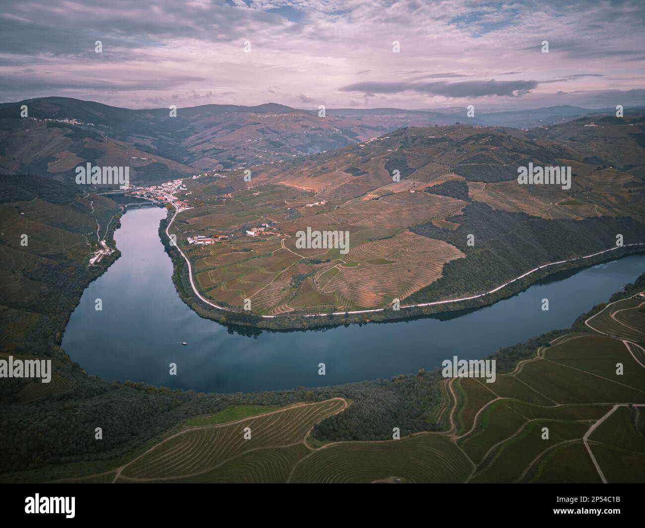 Aerial view of the village of Pinhão Stock Photo - Alamy