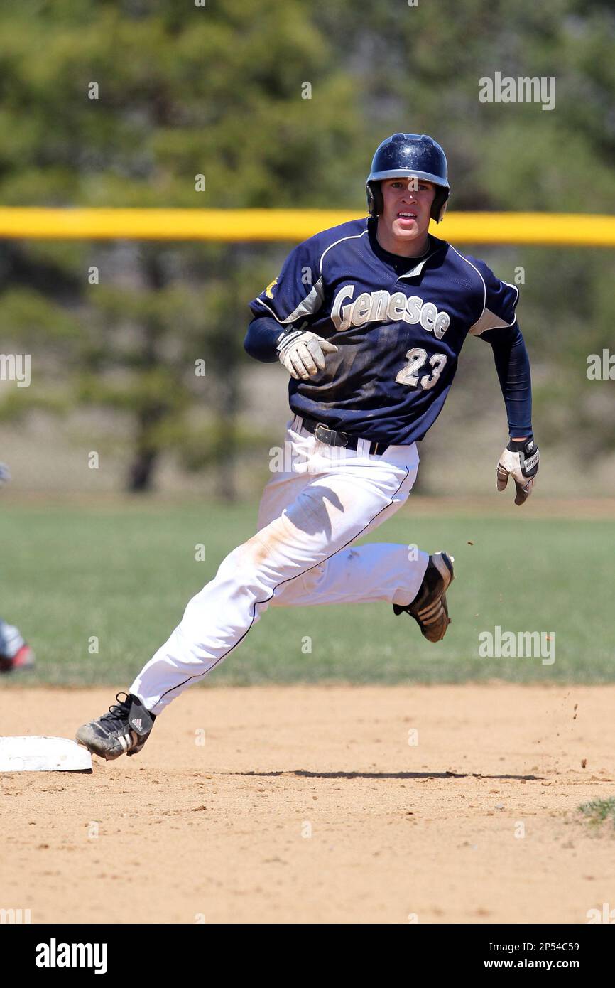 Genesee Community College Cougars outfielder Jacob Featherstone #23 ...