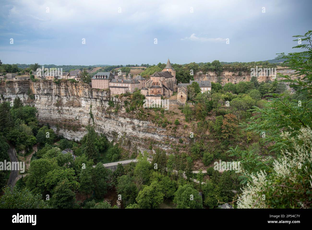 Canyon of Bozouls and its architecture in Aveyron, France Stock Photo ...