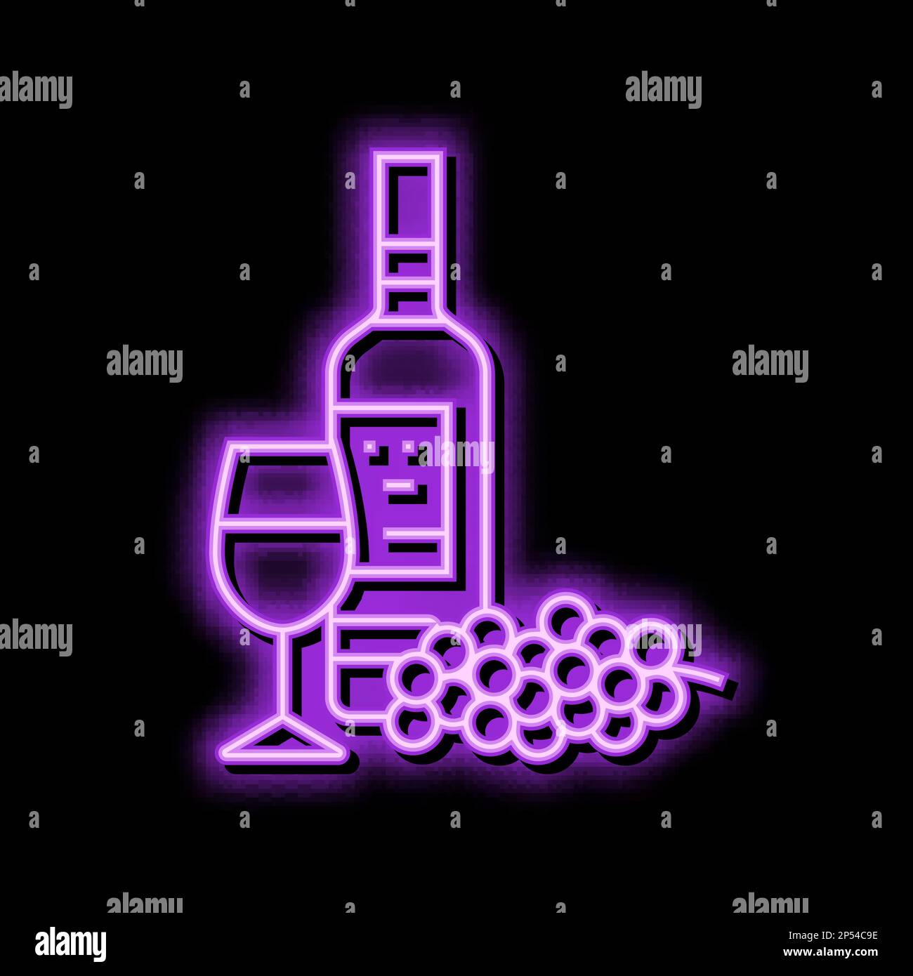 red wine bottle neon glow icon illustration Stock Vector Image & Art ...