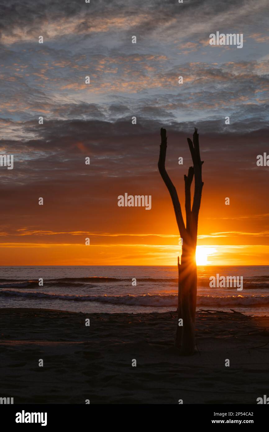 Sunset at the Moledo beach Stock Photo - Alamy