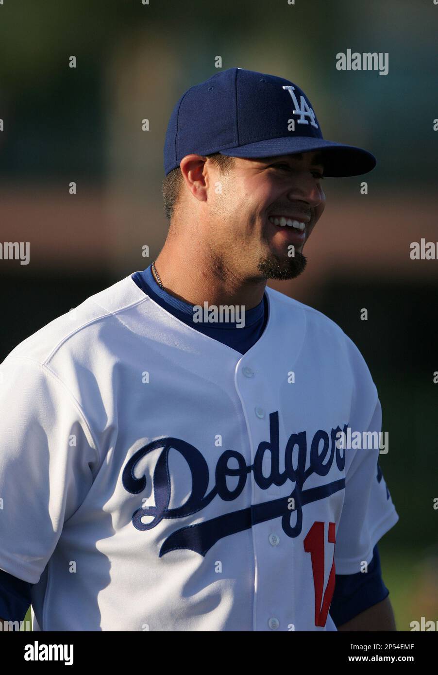 Jason Repko of the Los Angeles Dodgers during a Spring Training game ...