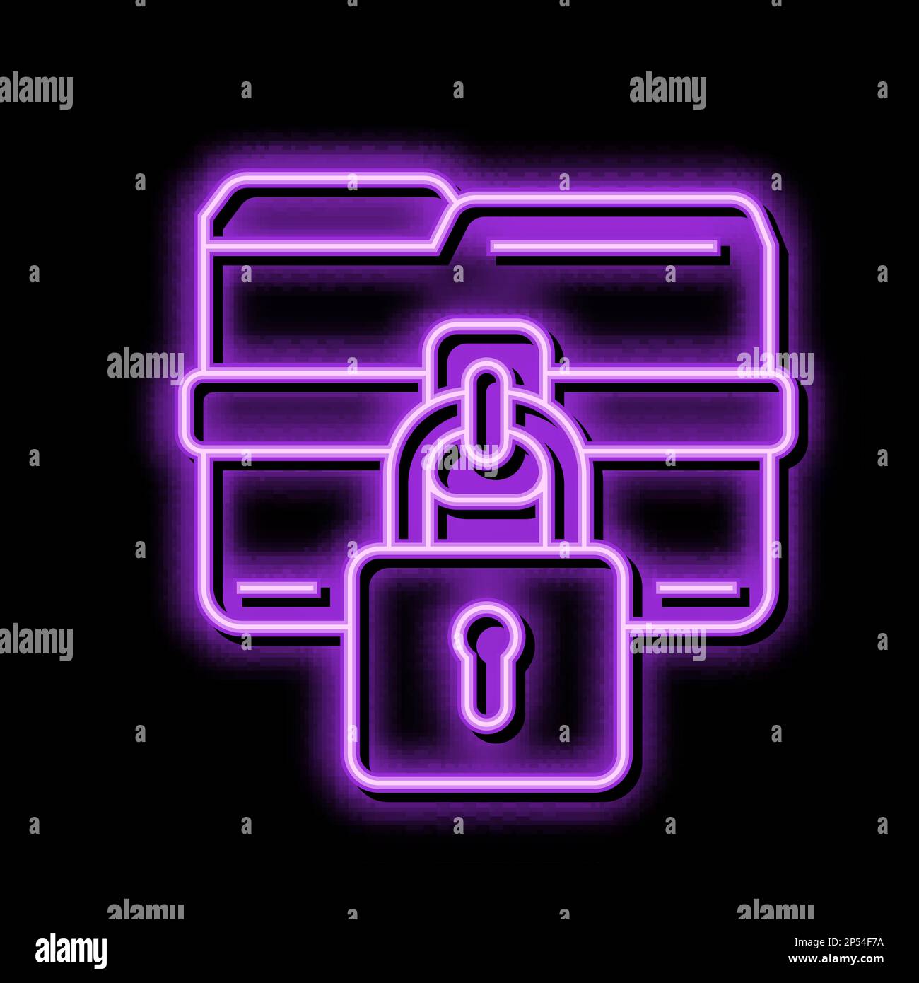 lock folder neon glow icon illustration Stock Vector Image & Art - Alamy
