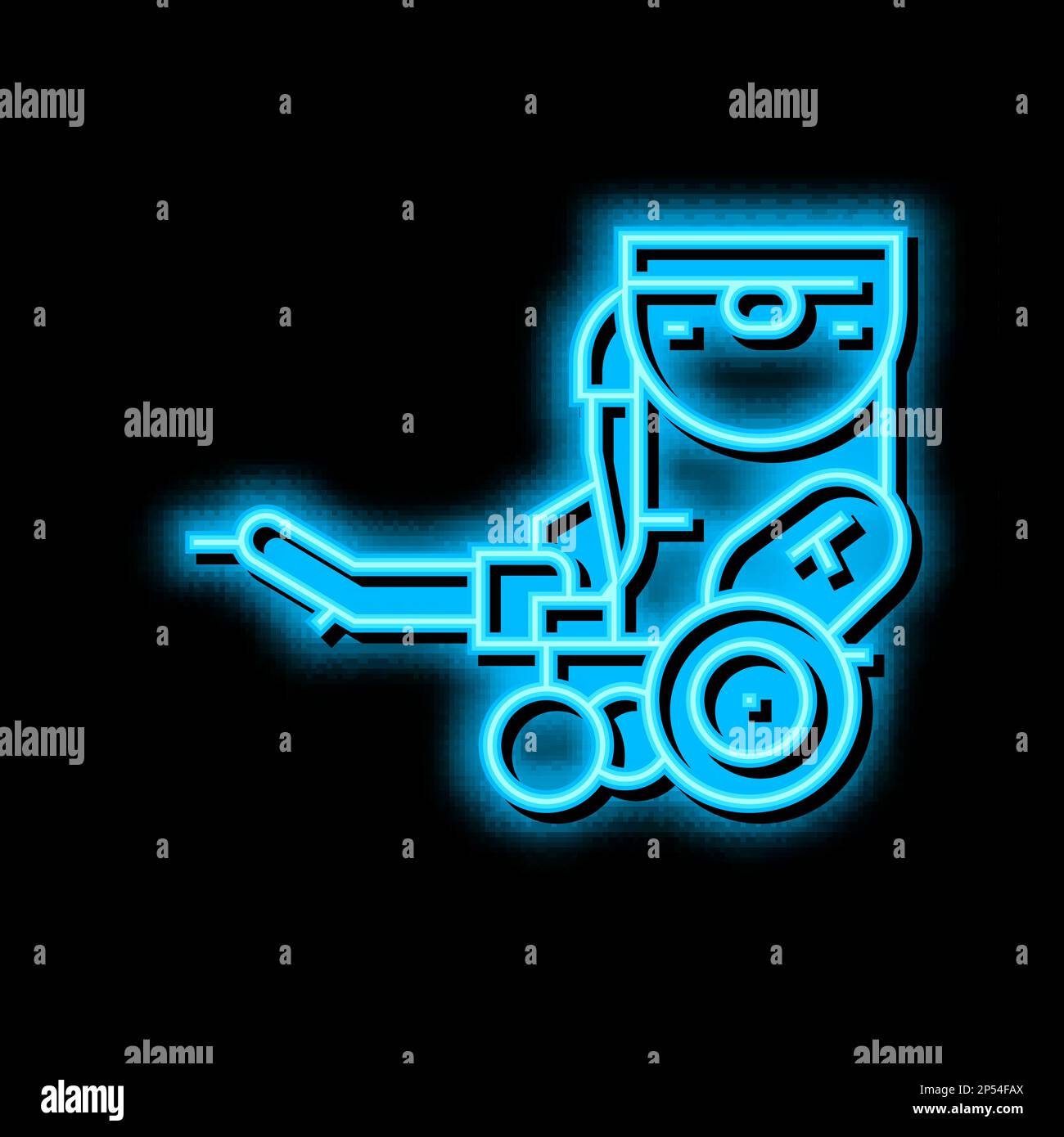 seed drill farmland machine neon glow icon illustration Stock Vector ...