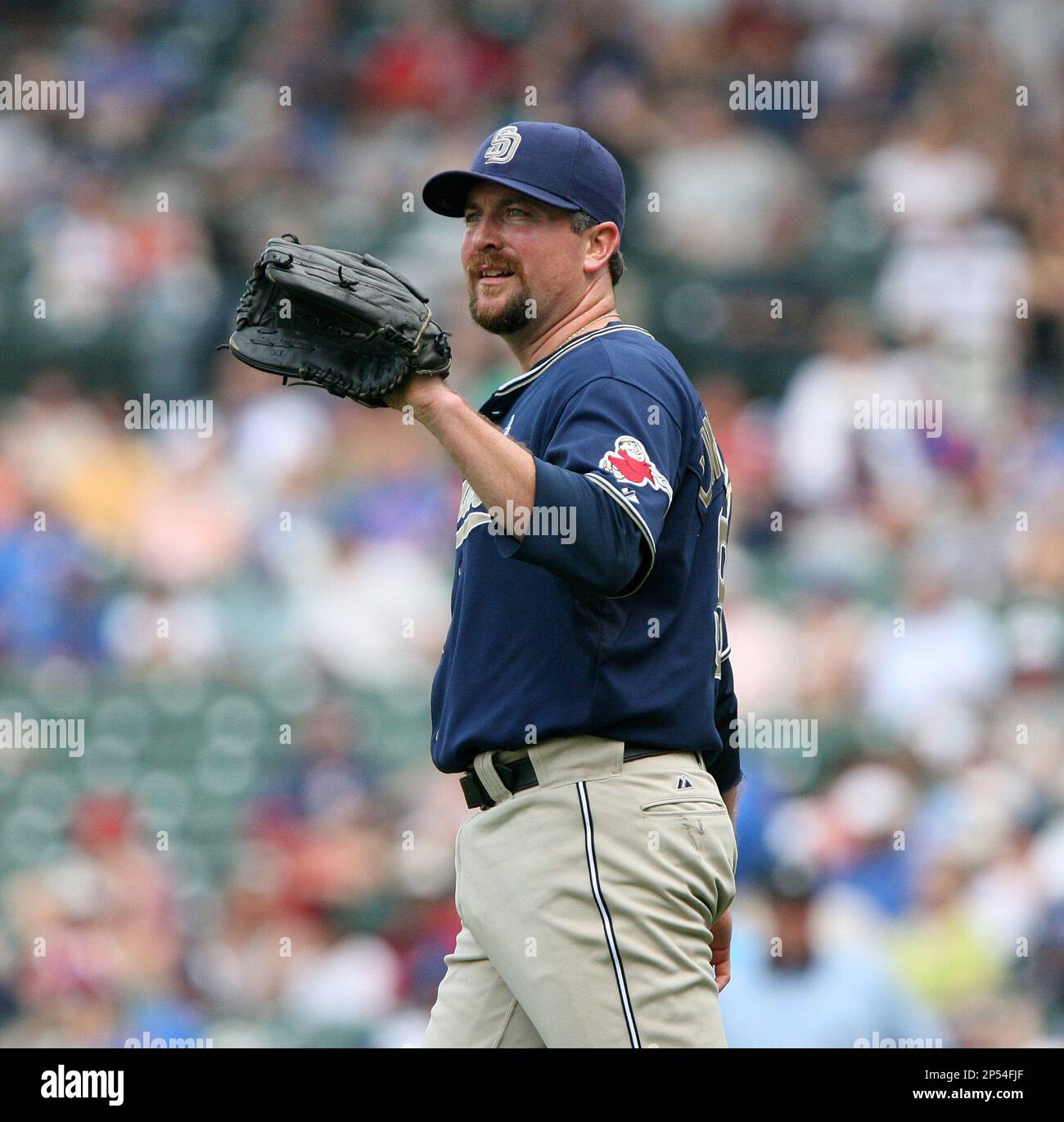 Scott Linebrink of the San Diego Padres during a game against the ...