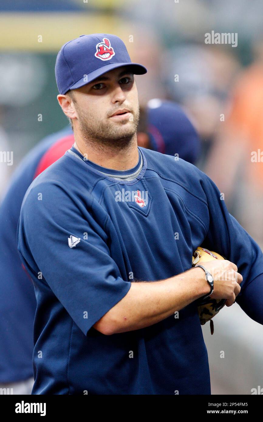 August 7, 2009: Pitcher David Huff (58) of the Cleveland Indians before ...