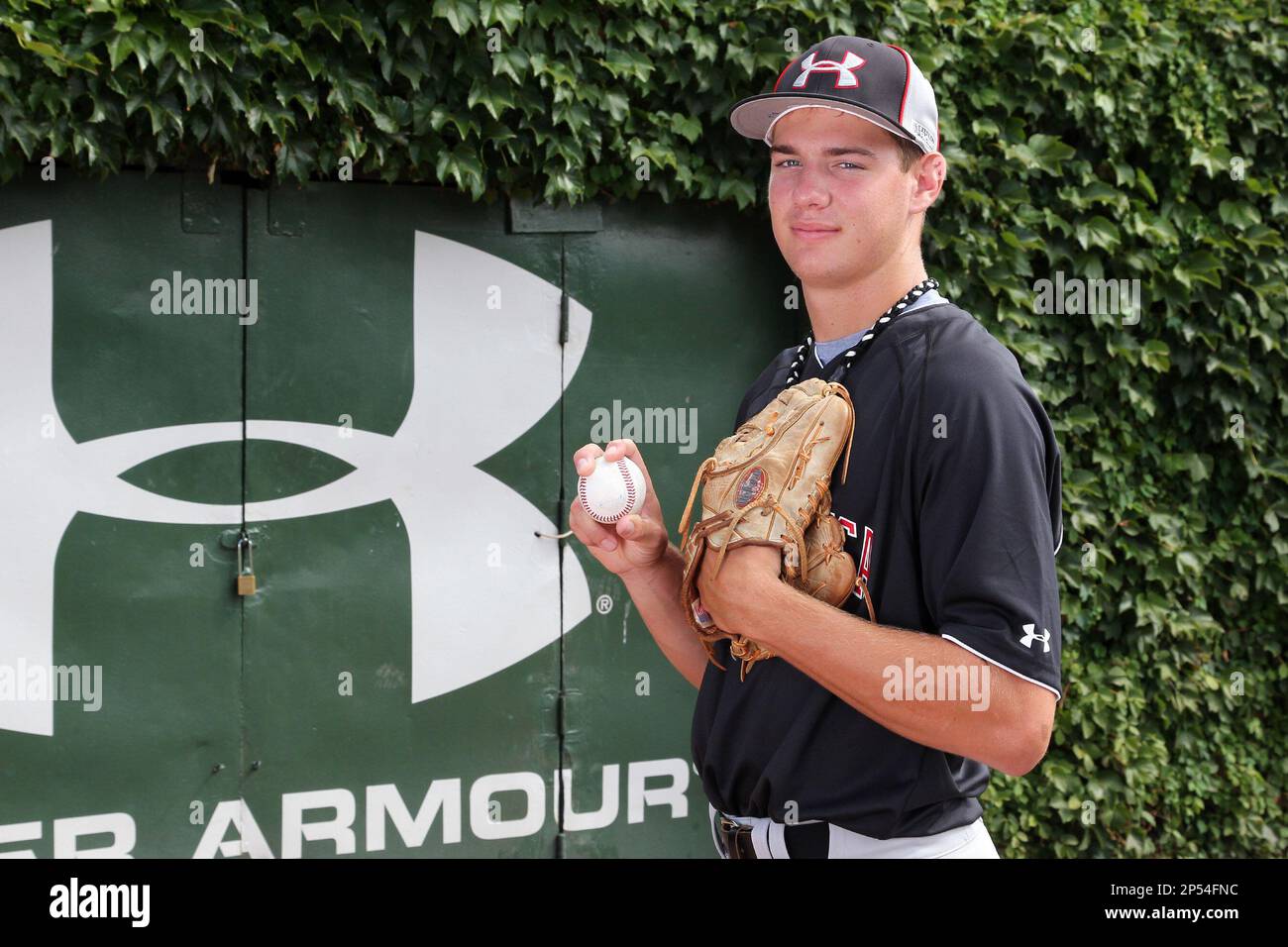 Adrian Houser (16) poses for a photo before the 2010 Under Armour All ...