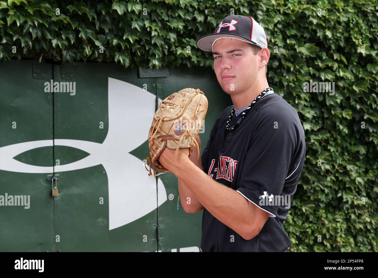 Adrian Houser (16) poses for a photo before the 2010 Under Armour All ...