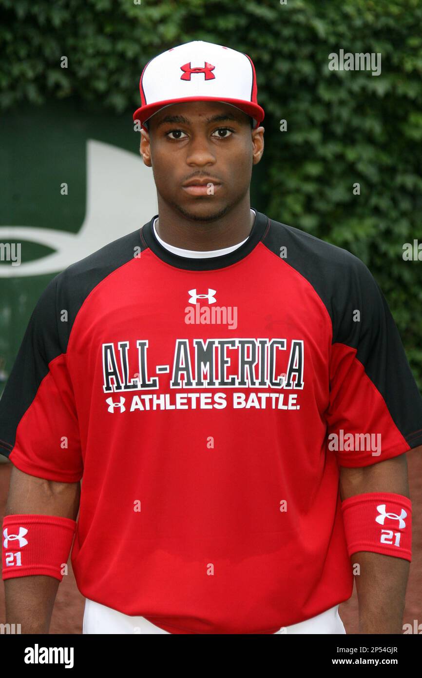 August 7, 2009: Outfielder Reggie Golden (21) of Team One poses for a ...
