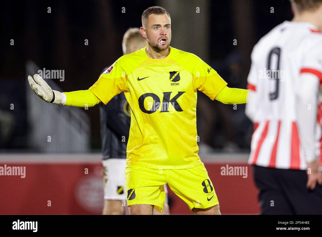 EINDHOVEN, NETHERLANDS - MARCH 6: goalkeeper Roy Kortsmit of NAC Breda during the Dutch ...