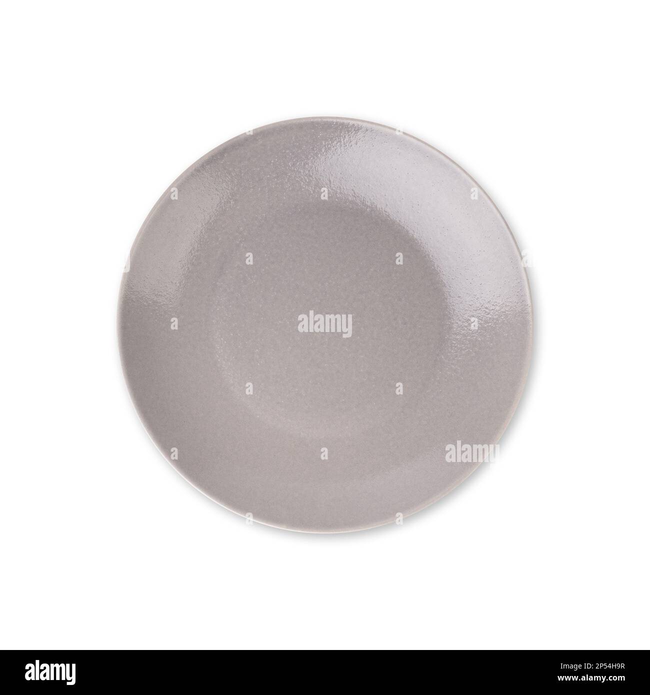 Grey ceramic plate isolated over white background Stock Photo - Alamy