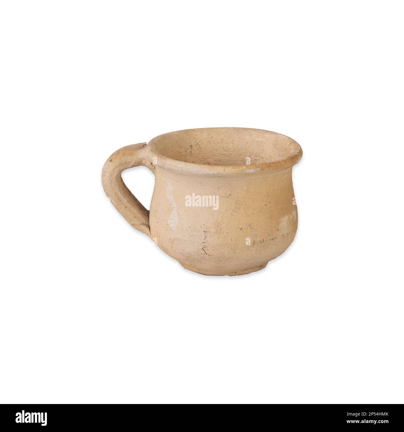 Rustic handmade clay cup isolated over white background Stock Photo - Alamy
