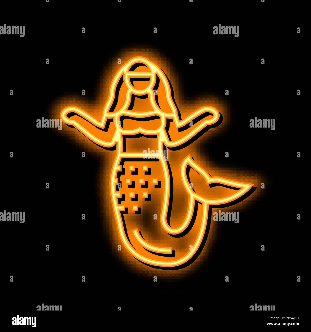 mermaid fairy tale neon glow icon illustration Stock Vector Image & Art ...