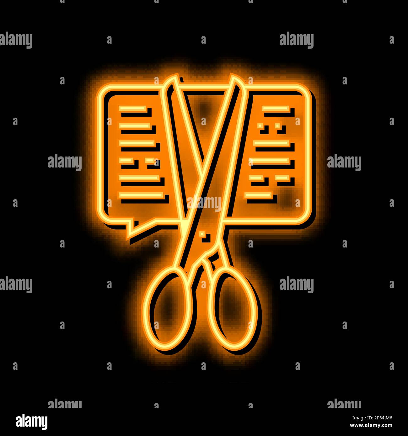 censorship social media neon glow icon illustration Stock Vector Image ...