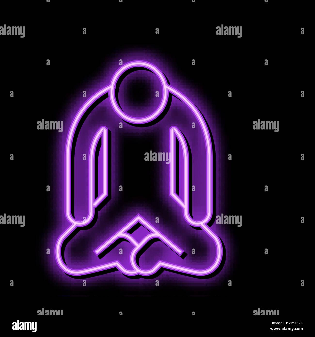 depression people silhouette neon glow icon illustration Stock Vector ...