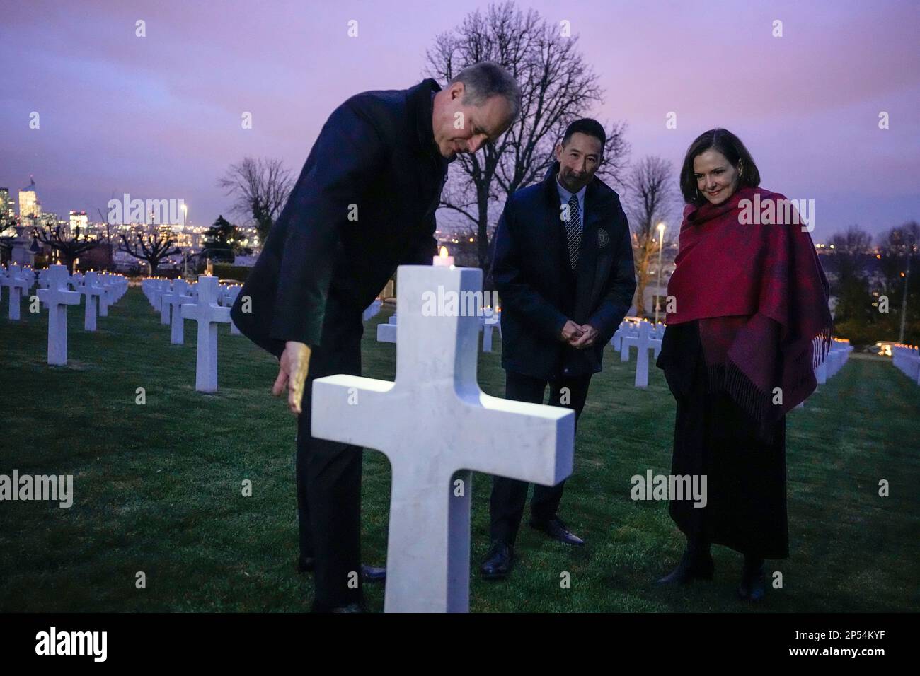 American Cemetery Superintendent Keith Stadler, left, American Battle ...