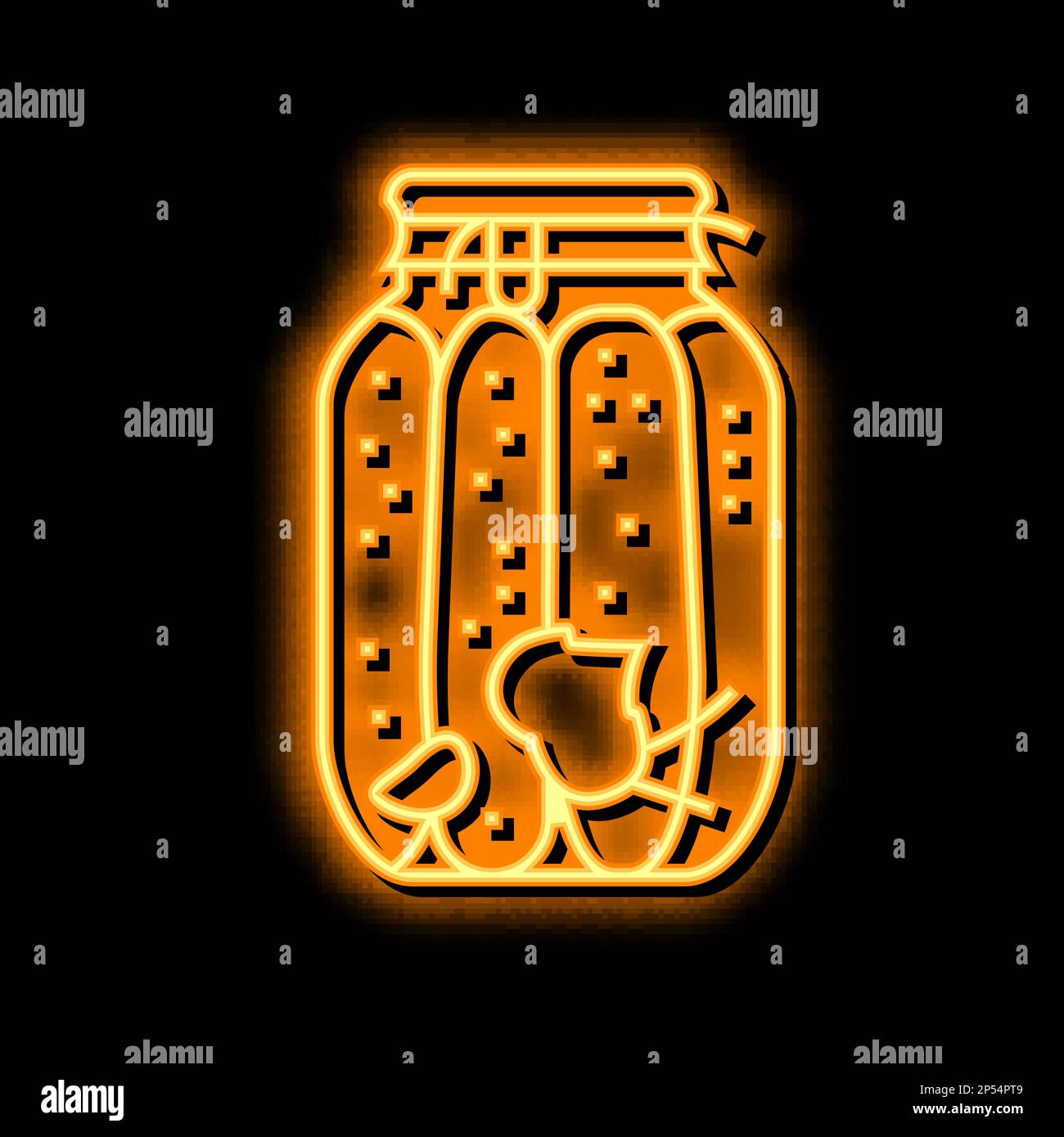 jar cucumber neon glow icon illustration Stock Vector Image & Art - Alamy