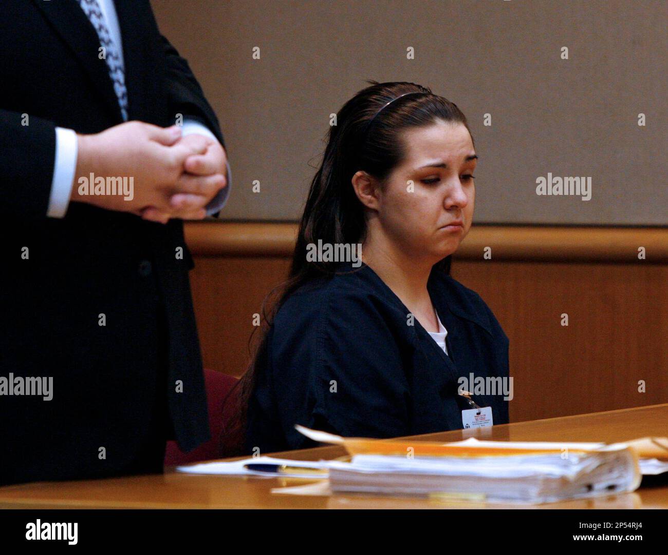 Defendant Jennifer Mee, known as "Hiccup Girl," appears in court at the ...